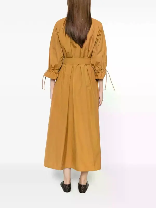 Max Mara Mirto Belted Ruffled Dress - Neutrals