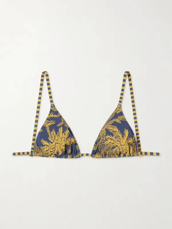 ERES Hamac Printed Triangle Bikini Top - Blue