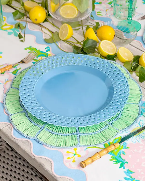 Lilly Pulitzer® Lattice Ceramic Plate Set - Hydrangea Blue