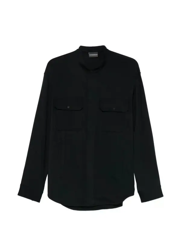 Emporio Armani Zip-up Shirt - Black