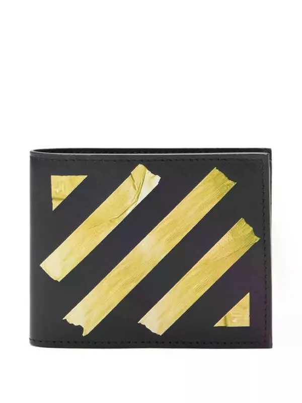 Off-White Diagonal-tape Bi-fold Wallet - Black