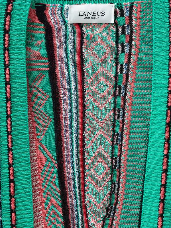LANEUS Jacquard Cotton Cardigan