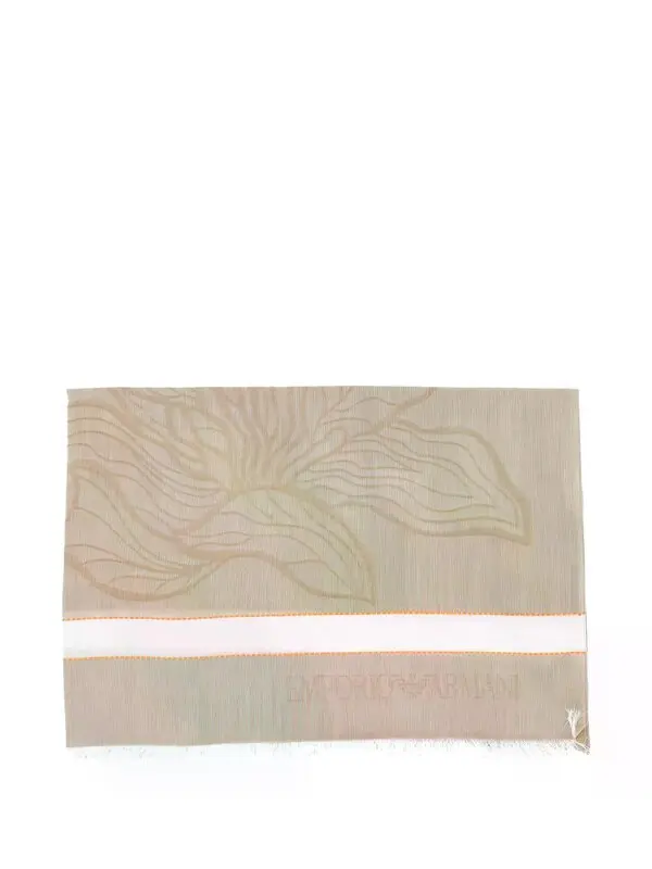 Emporio Armani Floral-print Scarf - Neutrals