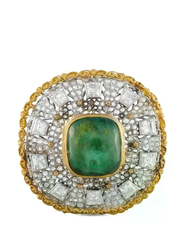 LB EXCLUSIVE Diamond And Tourmaline Brooch - Gold