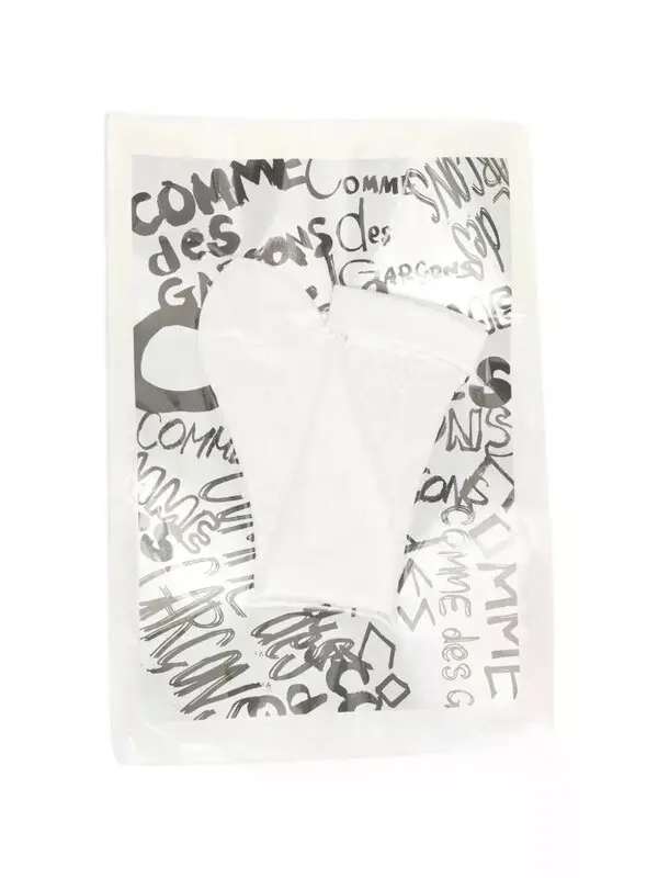 Comme Des Garçons Checkered Ribbed Tights - White