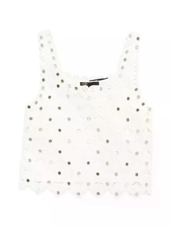Maje Embellished Top - White