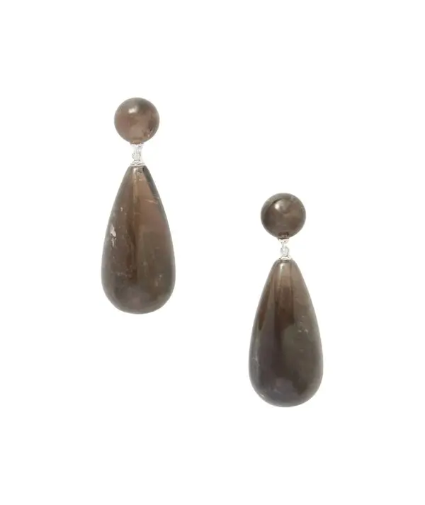 Lié Studio The Lola Silver And Quartz Earrings - Tortoiseshell