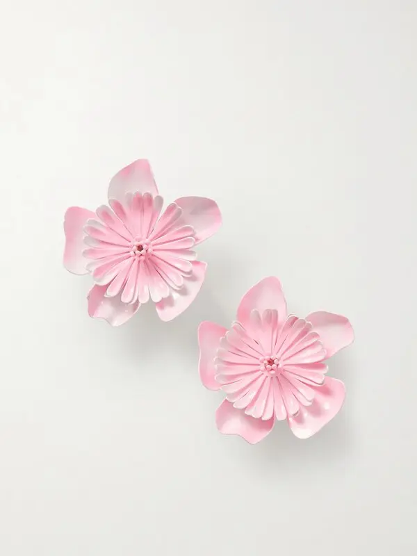 Chloé Gold-tone Resin Flower Earrings - Pink