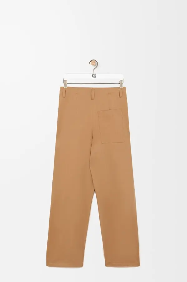 Loewe Cotton Gabardine Trousers - Almond
