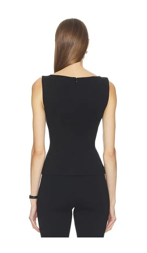Good American Soft Stretch Ponte Straight Neck Top