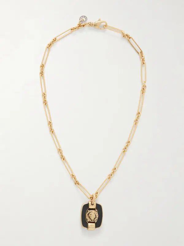 Maison Mayle Figura M -plated Enamel Necklace - Gold