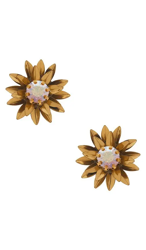 Deepa Gurnani Aretha Stud Earrings - Gold