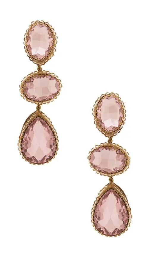 Deepa Gurnani Hadlee Earrings - Baby Pink