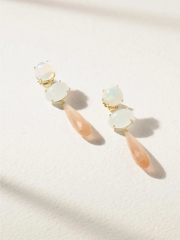 OLE LYNGGAARD COPENHAGEN Lotus Multi-stone Earrings - Pink