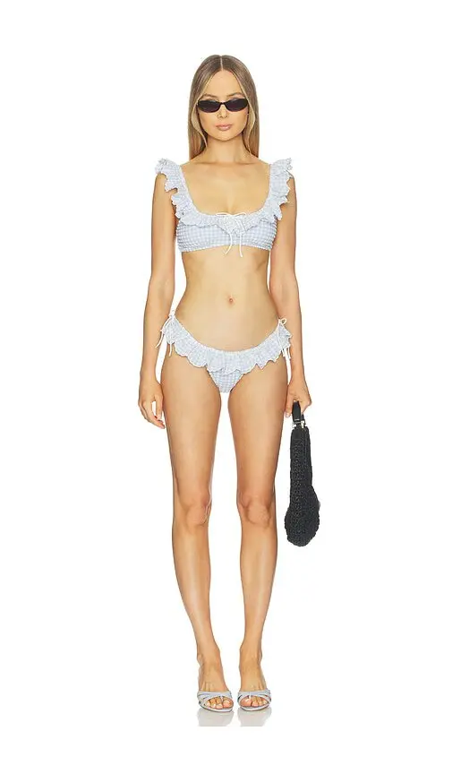 For Love & Lemons Daisy Lane Bikini Top - Blue