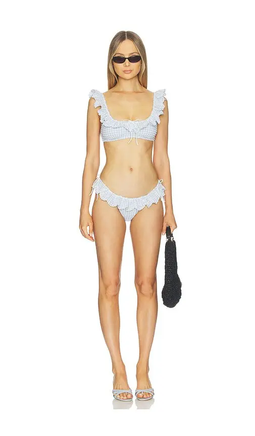 For Love & Lemons Daisy Lane Bikini Bottom - Blue