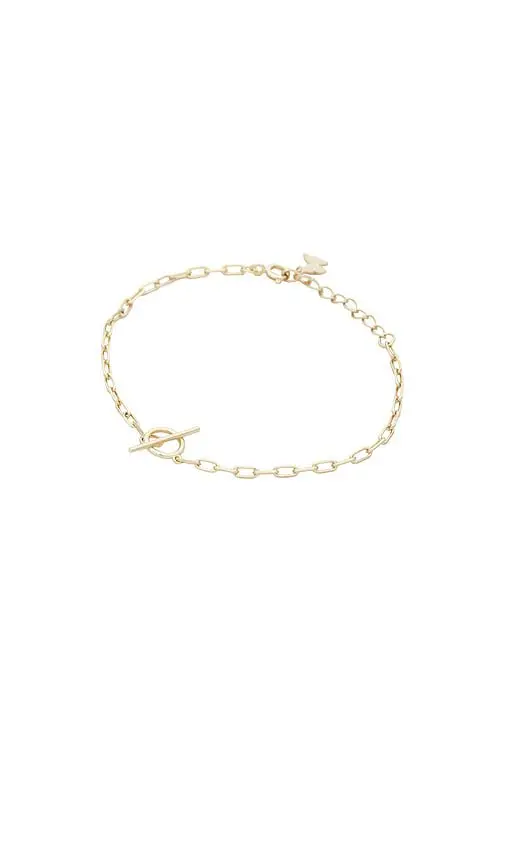 BY ADINA EDEN Textured Toggle Chain Bracelet In Metallic - Gold