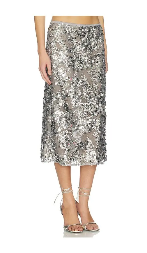 Baum Und Pferdgarten Sequined Midi Skirt - Grey Sequins