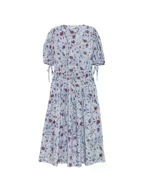 Ulla Johnson Adriana Gathered Floral Midi Dress - White