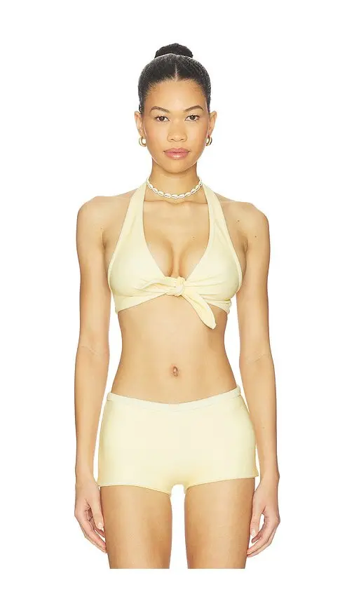 Frankies Bikinis Jayne Terry Bikini Top - Lemon