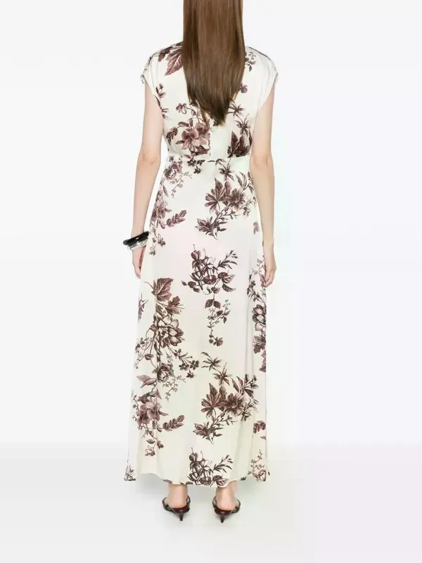 Liu Jo Long Floral Print V-neck Dress