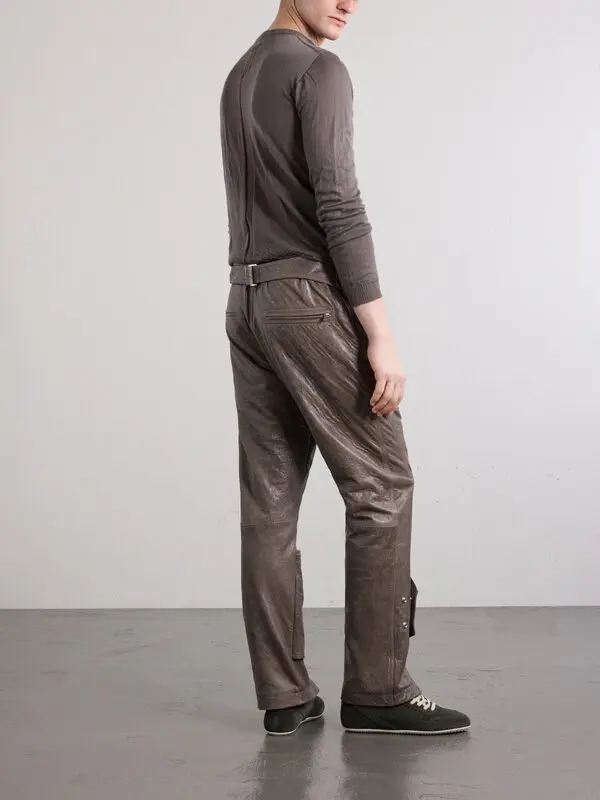Rick Owens Motopants Panelled Leather Trousers