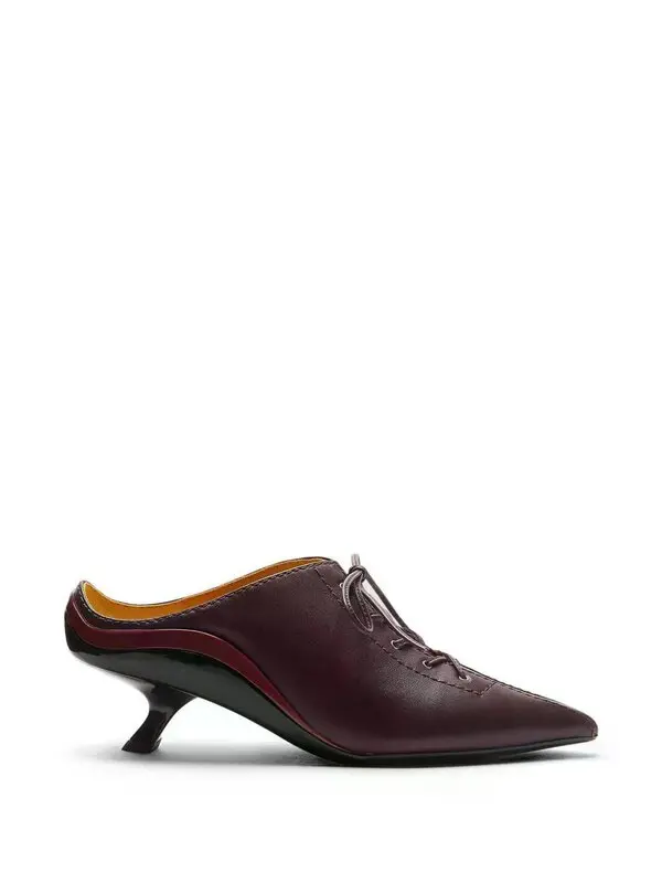 LILI CURIA Point Toe Lace Up Mules