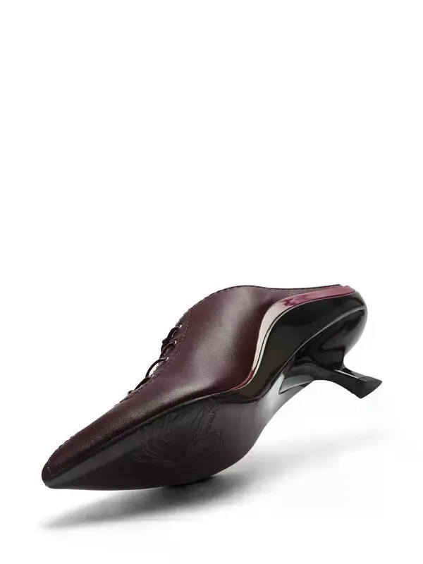 LILI CURIA Point Toe Lace Up Mules