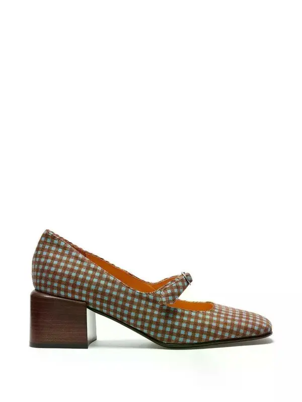 LILI CURIA Gingham Mary Jane Ballet Flats