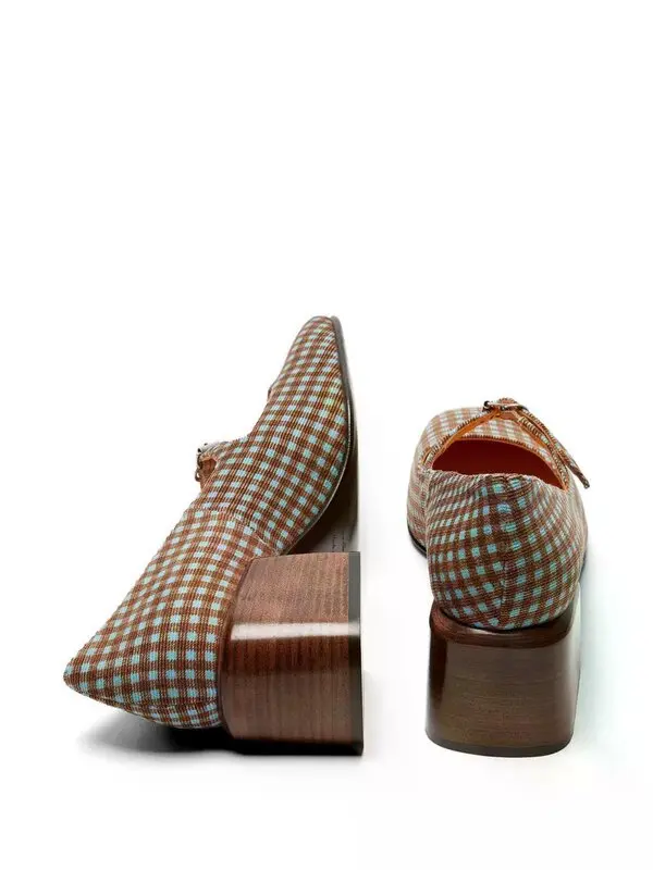 LILI CURIA Gingham Mary Jane Ballet Flats