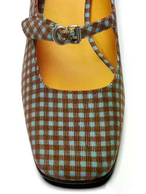 LILI CURIA Gingham Mary Jane Ballet Flats