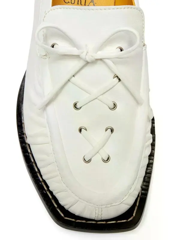 LILI CURIA Lace-up Ruffled Loafers