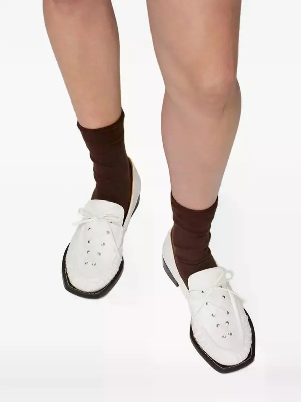 LILI CURIA Lace-up Ruffled Loafers