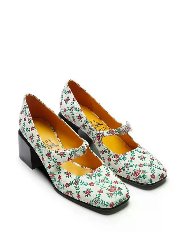 LILI CURIA Ginger Mary Jane Floral Pumps