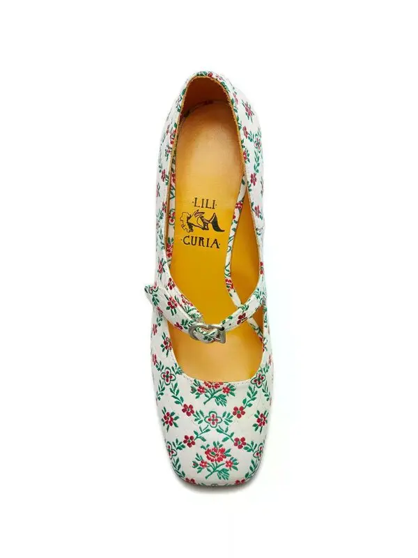 LILI CURIA Ginger Mary Jane Floral Pumps