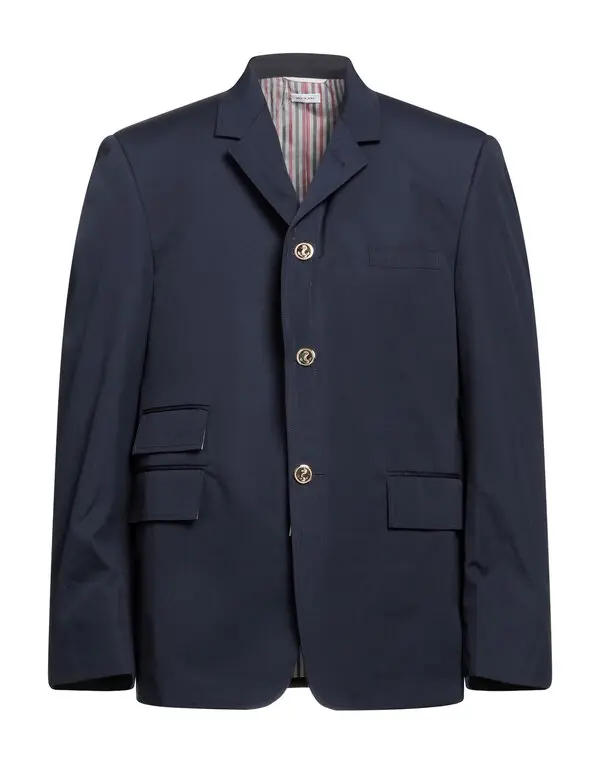 Thom Browne Blazer Size Polyester, Cotton - Navy