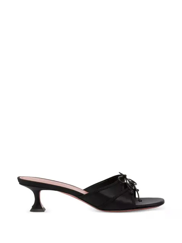 Amina Muaddi Eleonora Bow Silk Sandals
