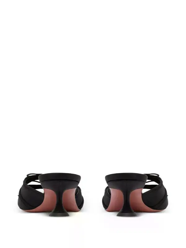 Amina Muaddi Eleonora Bow Silk Sandals