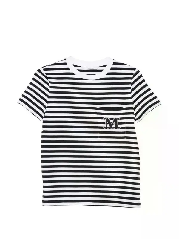 Max Mara Striped Patch Pocket T-shirt - Black