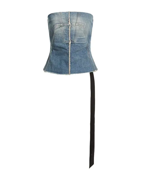 Rick Owens Denim Corset Top - Blue