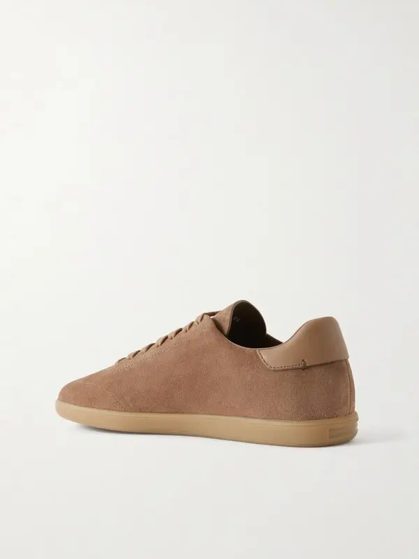 Zegna 232 Leather-trimmed Suede Sneakers - Brown