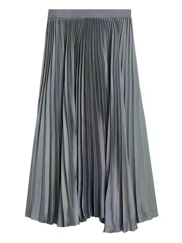 JIL SANDER Pleated Technical Twill Skirt - Grey