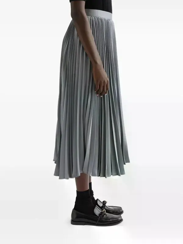 JIL SANDER Pleated Technical Twill Skirt - Grey