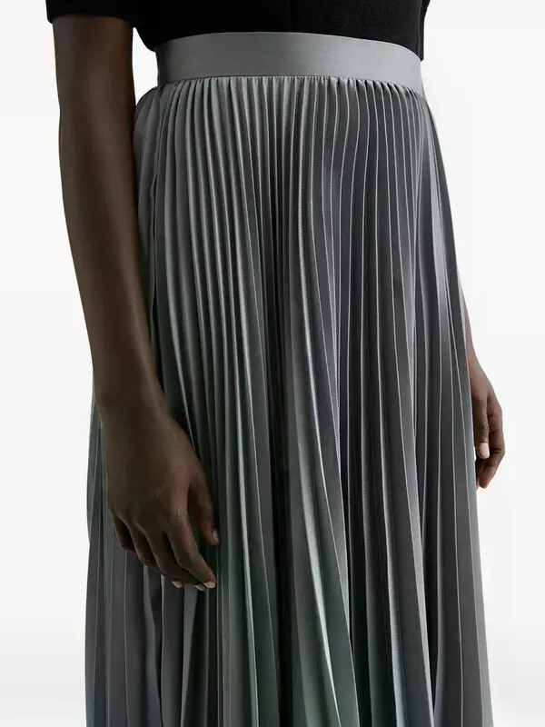 JIL SANDER Pleated Technical Twill Skirt - Grey