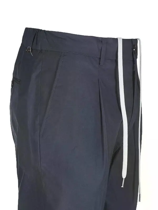 BE ABLE Riccardo Drawstring Pleated Trousers - Blue