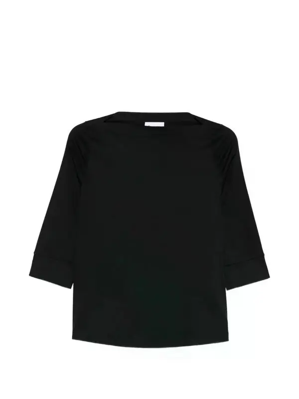 AROVESCIO Boat-neck T-shirt - Black