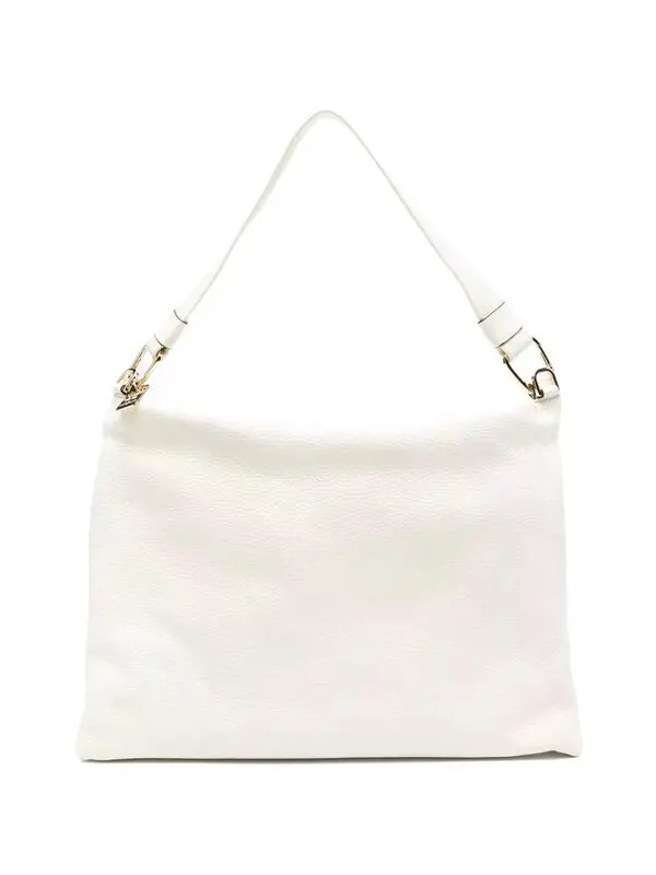 CROMIA Leather Shoulder Bag With Chain Detail - White