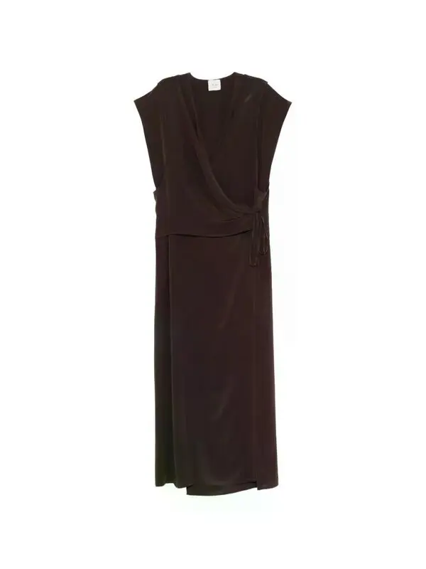 ALYSI V-neck Midi Dress - Brown