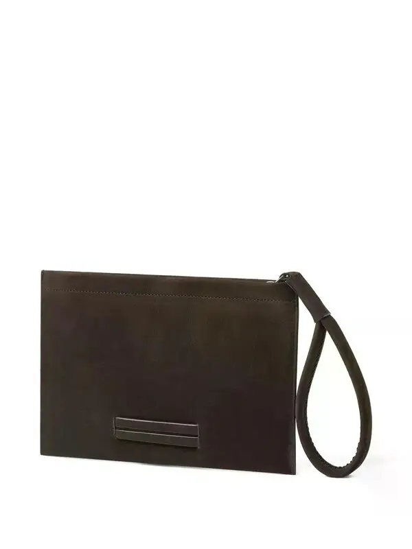 Zegna Leather Mini Pouch - Brown