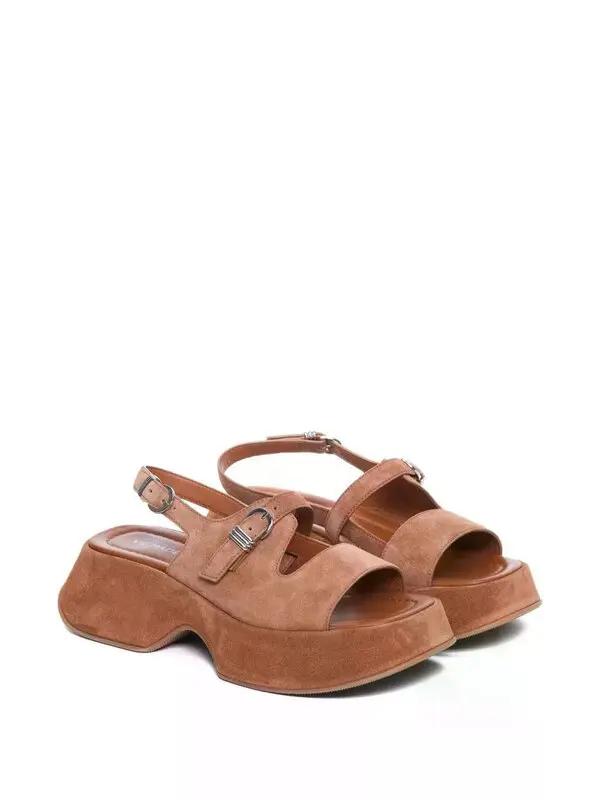VIC MATIE 60mm Leather Platform Sandals - Brown